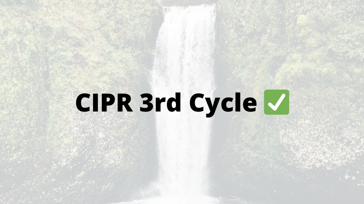 CIPR 3rd Cycle – Sweeney's Blogs